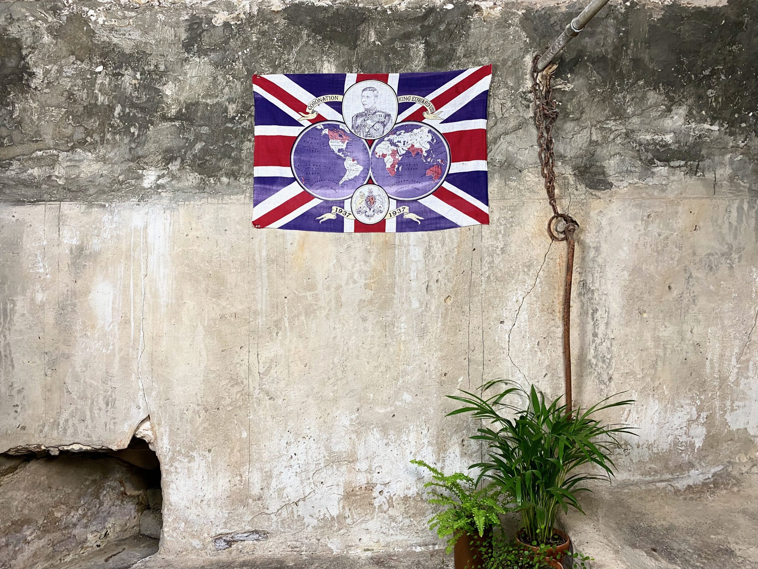 RARE 1937 Edward VIII Coronation Hemisphere Flag - DRIFT NICETIES